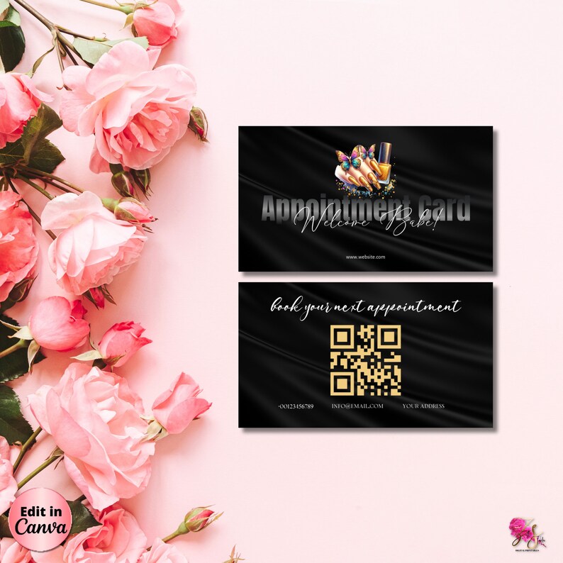 Editable Nail Business Card Template, Nail Tech Business Card, Business ...