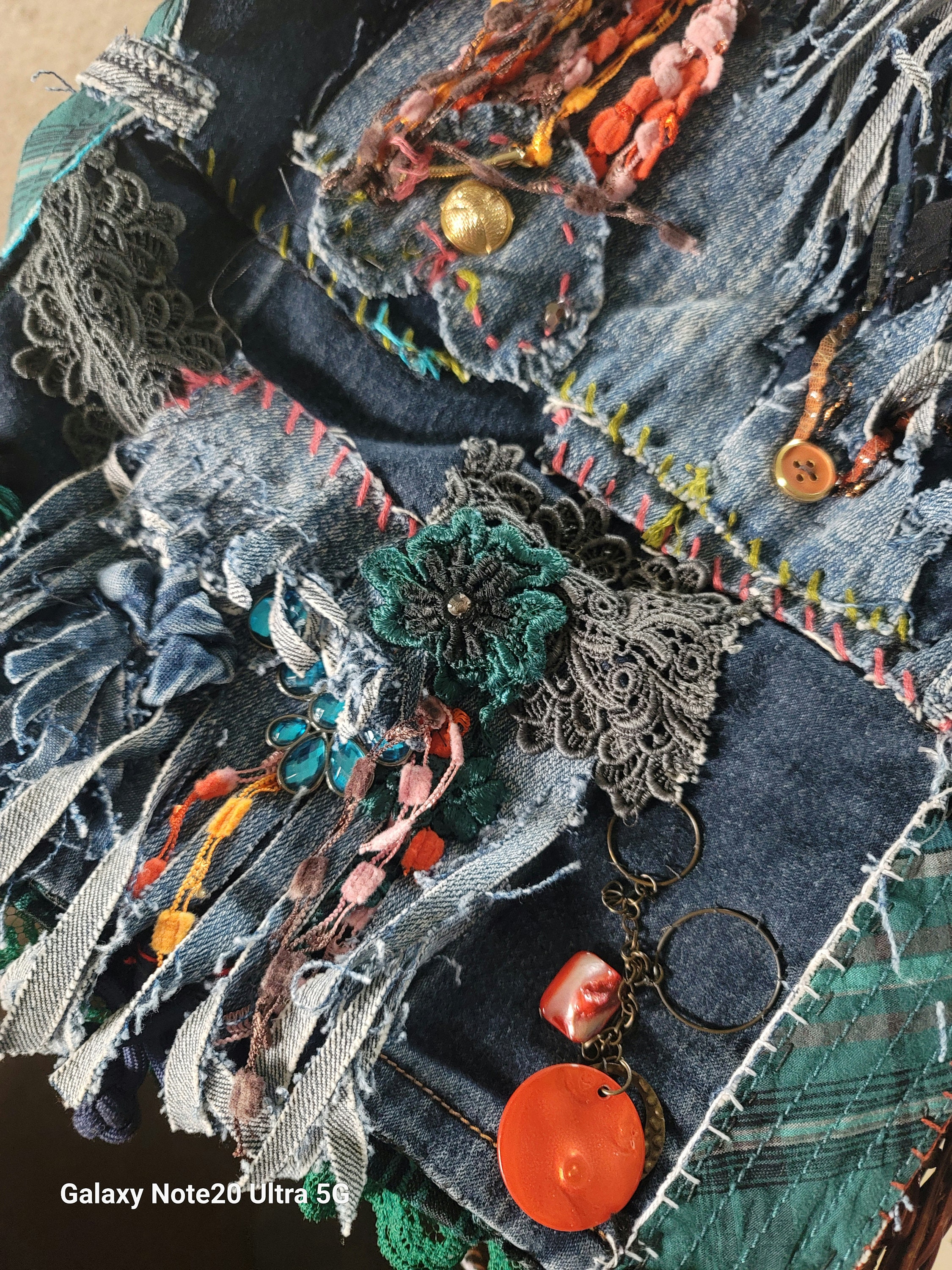 Hippie Styled Cross Body Bluejean Purse Lightly Scented With Sandalwood ...