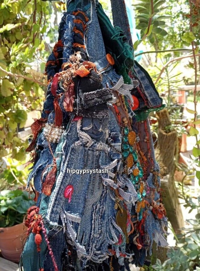 Hippie Styled Cross Body Bluejean Purse Lightly Scented With Sandalwood ...