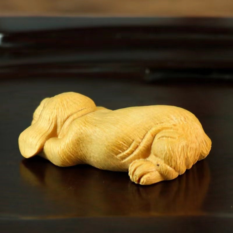 WOOD DOG CARVING Dog Animal Miniature Solid Wooden Dog Statue - Etsy