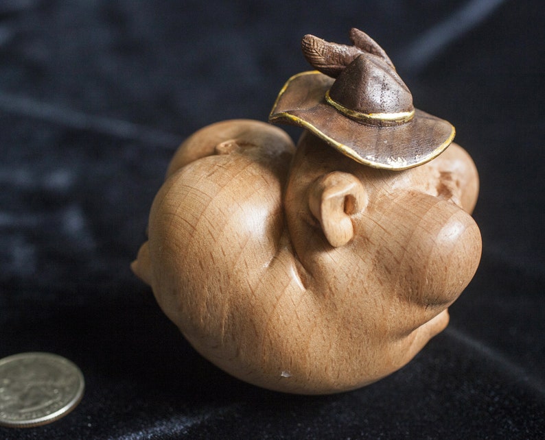 WOOD PIG CARVING Pig Animal Miniature Solid Wooden Pig - Etsy
