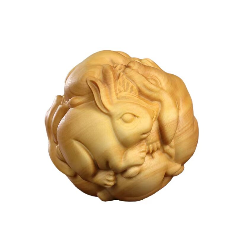 WOOD RABBIT CARVING: Bunny Animal Miniature Solid Wooden - Etsy