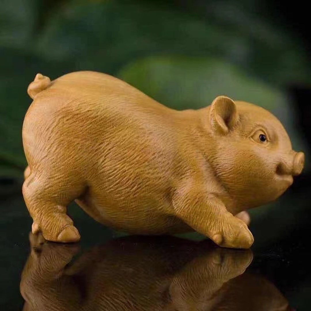 Adorable Handmade Wooden Pig Couple - Bring Farmhouse Charm to Your ...