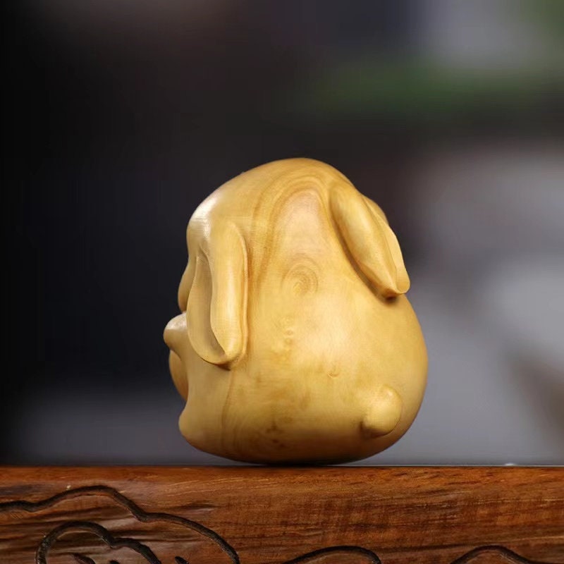 Hand Carved Wood Rabbit With Heart Handmade Rabbit Wood - Etsy