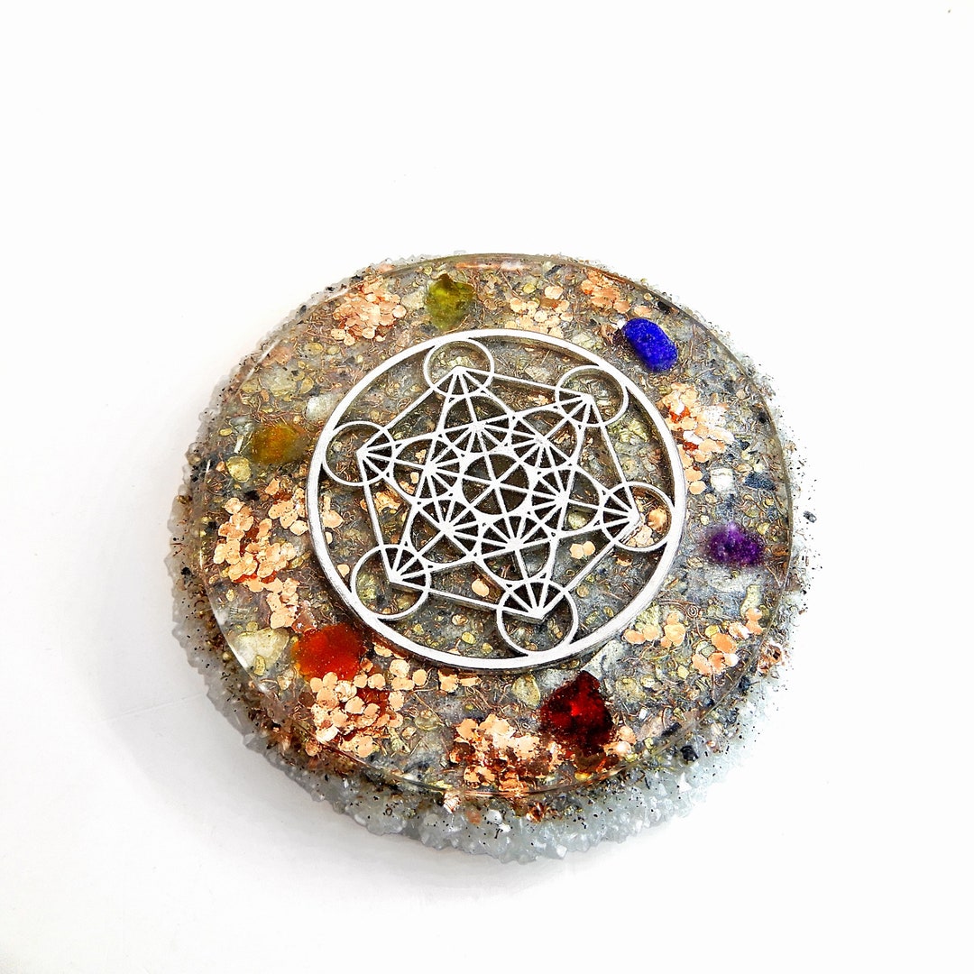 Metatrons Cube Chakra Energy Orgone Puck. EMF Radiation Protection ...