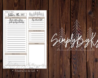 Neutral to Do List With Date - Etsy
