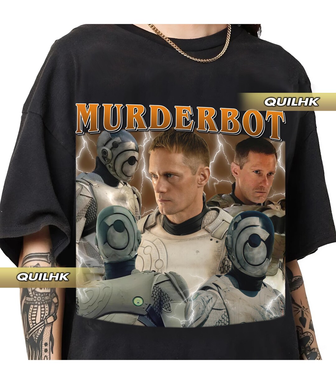 Alexander Skarsgård as Murderbot Retro 90s Style Vintage Rap Tee Shirt ...