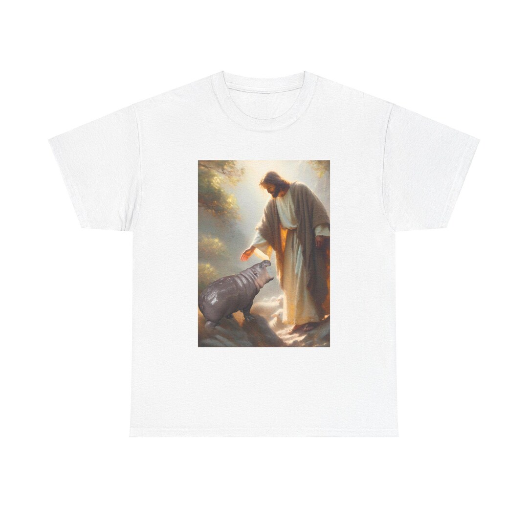 Moo Deng Jesus Shirt - Etsy