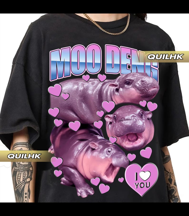Moo Deng I Love You I Heart You Shirt - Etsy