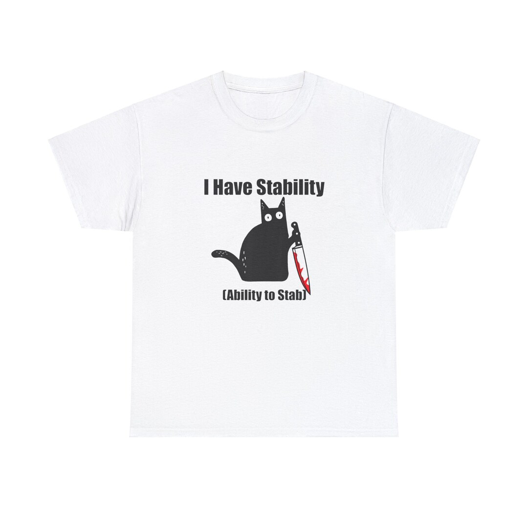I Have Stability Ability to Stab Cat What Funny Meme Shirt - Etsy