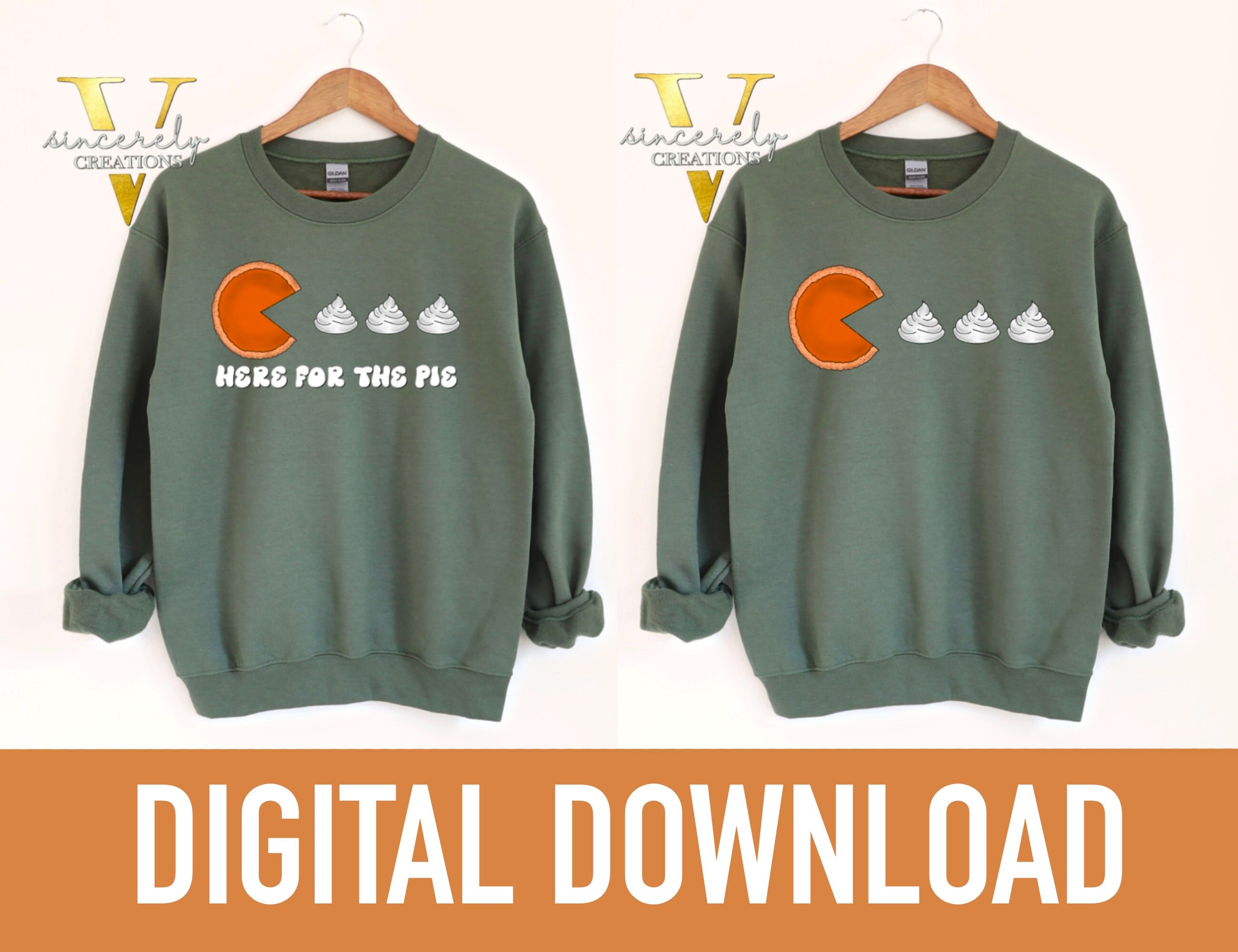 Pumpkin Pie Pac-man “here for the Pie” Shirt PNG Thanksgivings & Fall ...