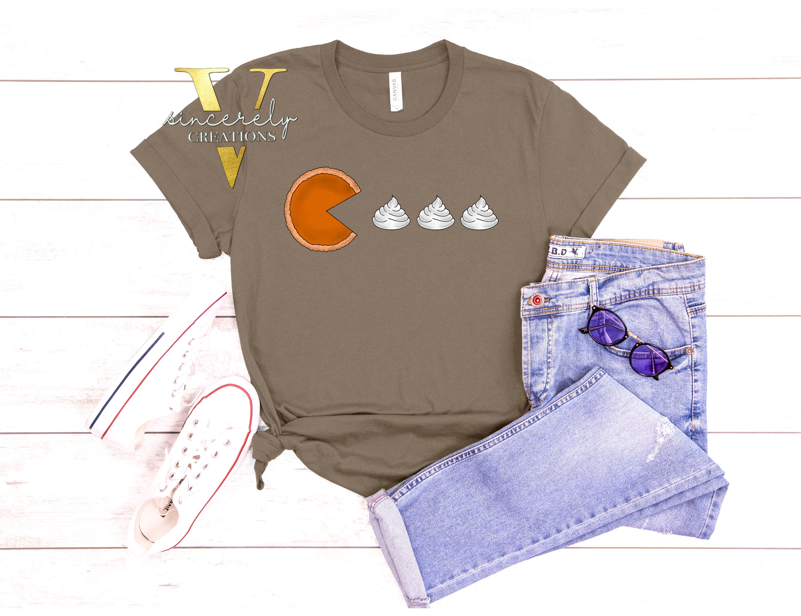 Pumpkin Pie Pac-man “here for the Pie” Shirt PNG Thanksgivings & Fall ...