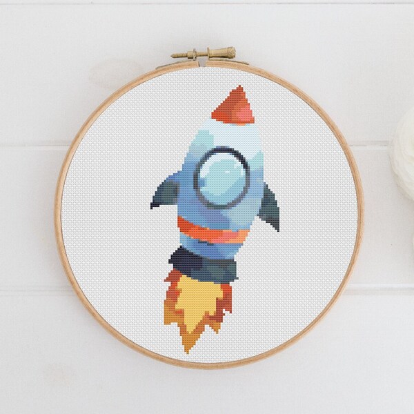 Rocket Cross Stitch Pattern - Etsy
