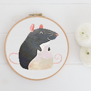 Rat Cross Stitch Pattern, Instant Download PDF, Counted Cross Stitch ...