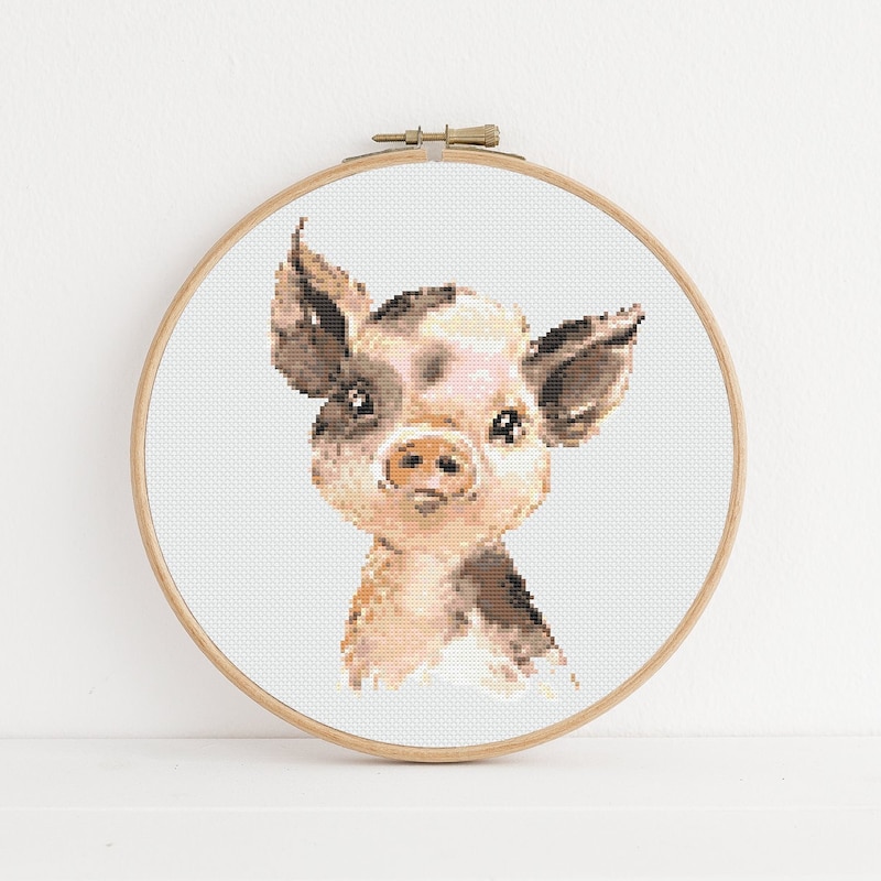 Pig Cross Stitch - Etsy