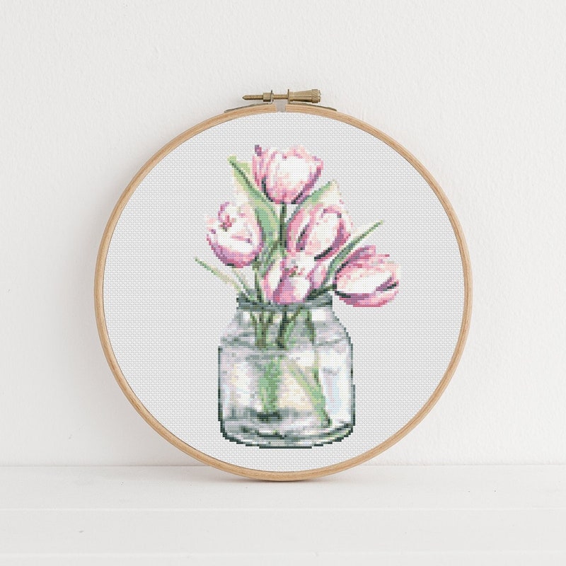 Tulip Cross Stitch - Etsy