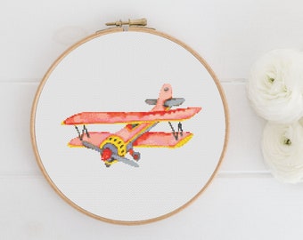 Kids Airplane Cross Stitch - Etsy