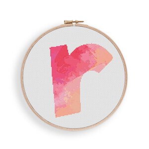 Letter R Cross Stitch, Instant Download Pattern PDF, Modern Stitch ...