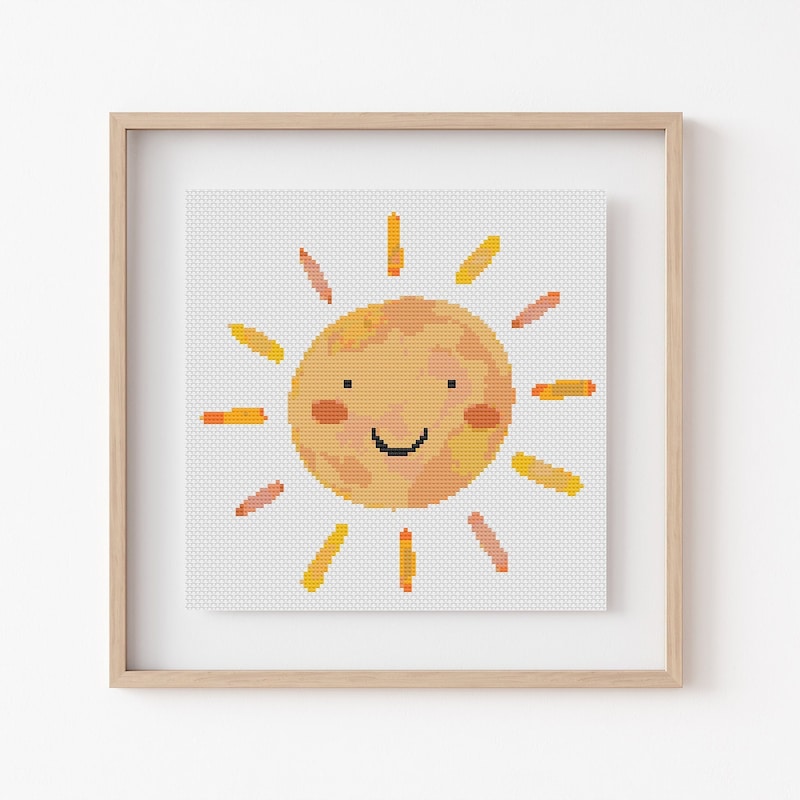 Sun Cross Stitch - Etsy