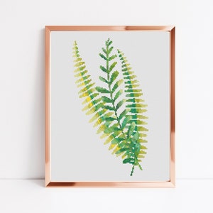 Fern Bunch Cross Stitch Pattern, Instant Download PDF, Aesthetic Room ...