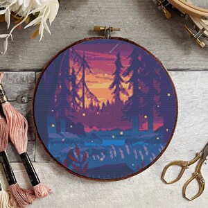 Forest Cross Stitch, PDF Cross Stitch Pattern, Instant Download Pattern ...