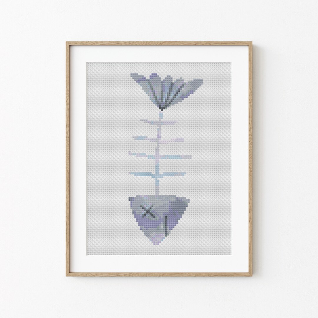 Fish Bone Cross Stitch Pattern, PDF Pattern, Nursery Room Decor, Modern ...