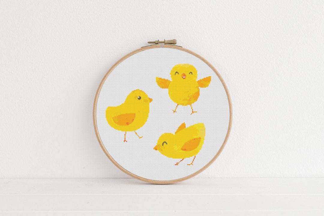 Chicks Cross Stitch Pattern, PDF Embroidery Pattern, Modern Stitch ...