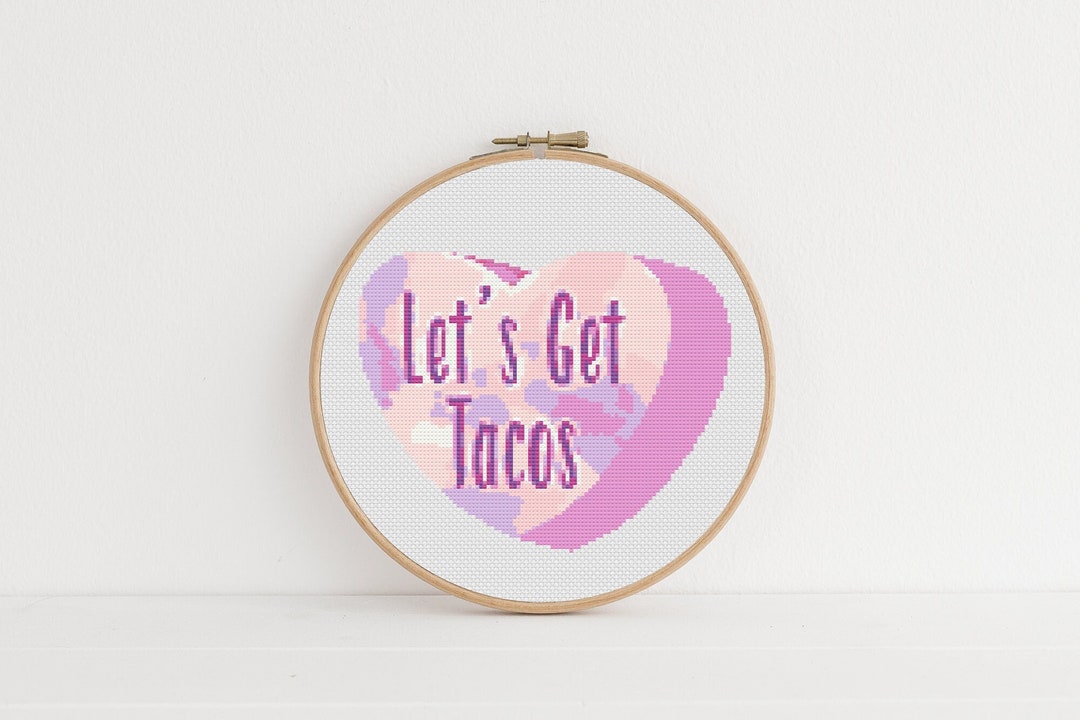 Tacos Cross Stitch Pattern, Instant Download PDF, Nursery Decor, Modern ...