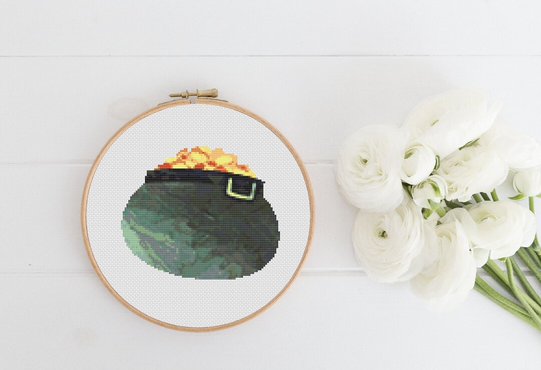 Pot of Gold Cross Stitch Pattern, Instant Download PDF, Kid Wall Decor ...