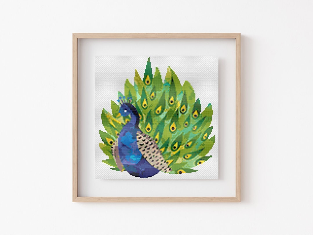 Peacock Cross Stitch Pattern, Instant Download PDF, Counted Cross ...