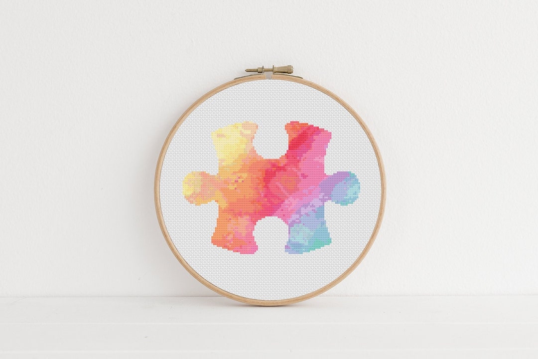 Puzzle Cross Stitch Pattern, Instant Download PDF, Nursery Decor ...