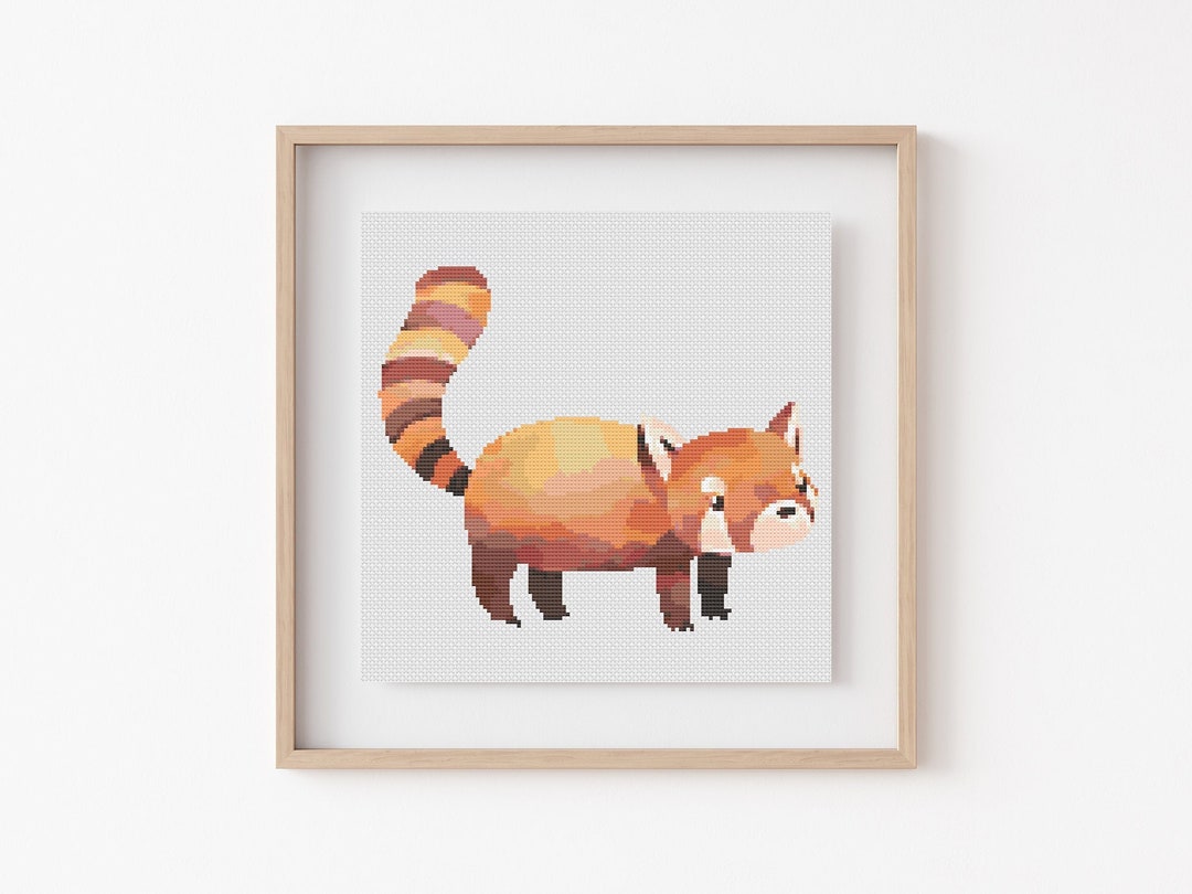 Red Panda Cross Stitch Pattern, Instant Download PDF, Nursery Decor ...