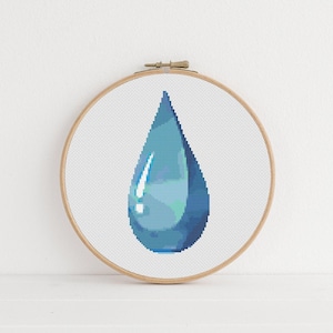Water Drop Cross Stitch Pattern, Instant Download PDF, Counted Cross ...