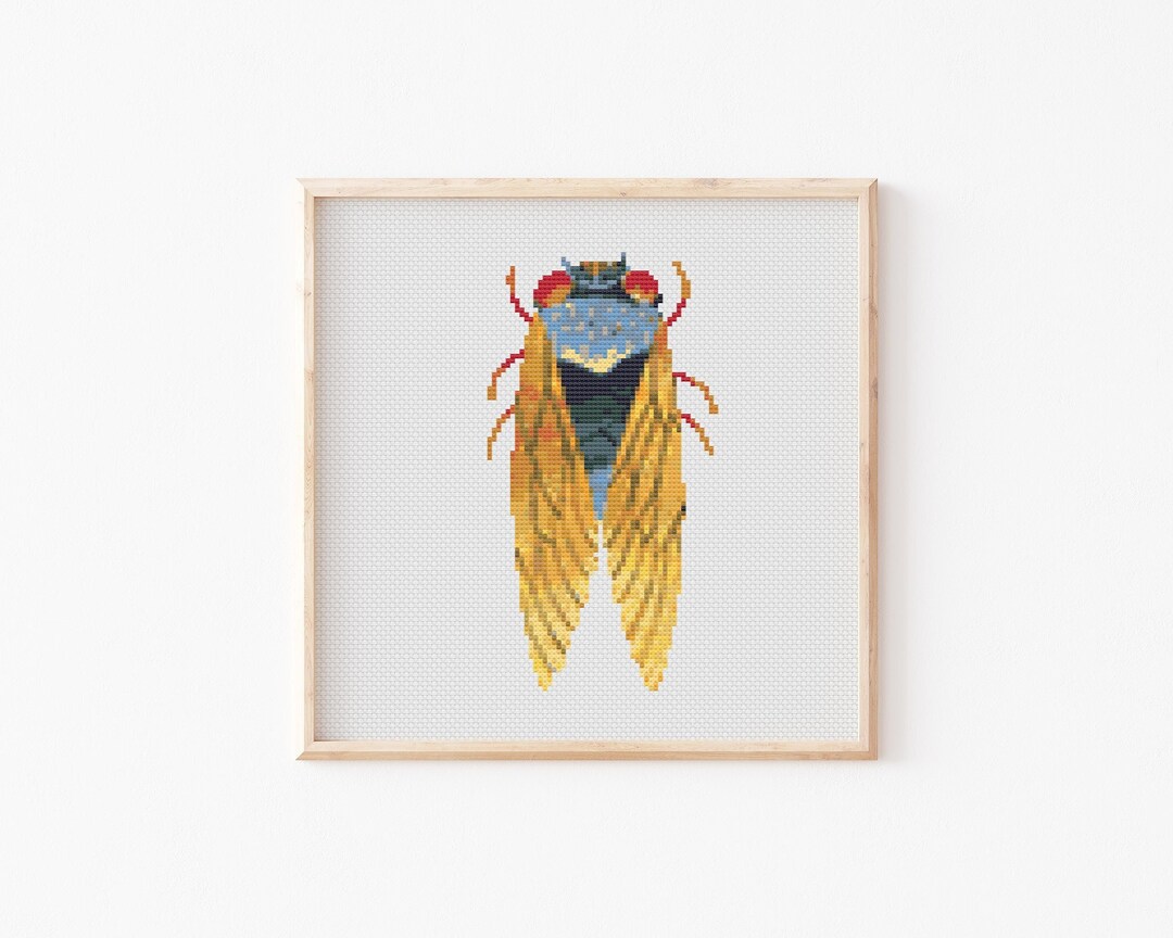 Cicada Cross Stitch, Instant Download Pattern PDF, Modern Cross Stitch ...