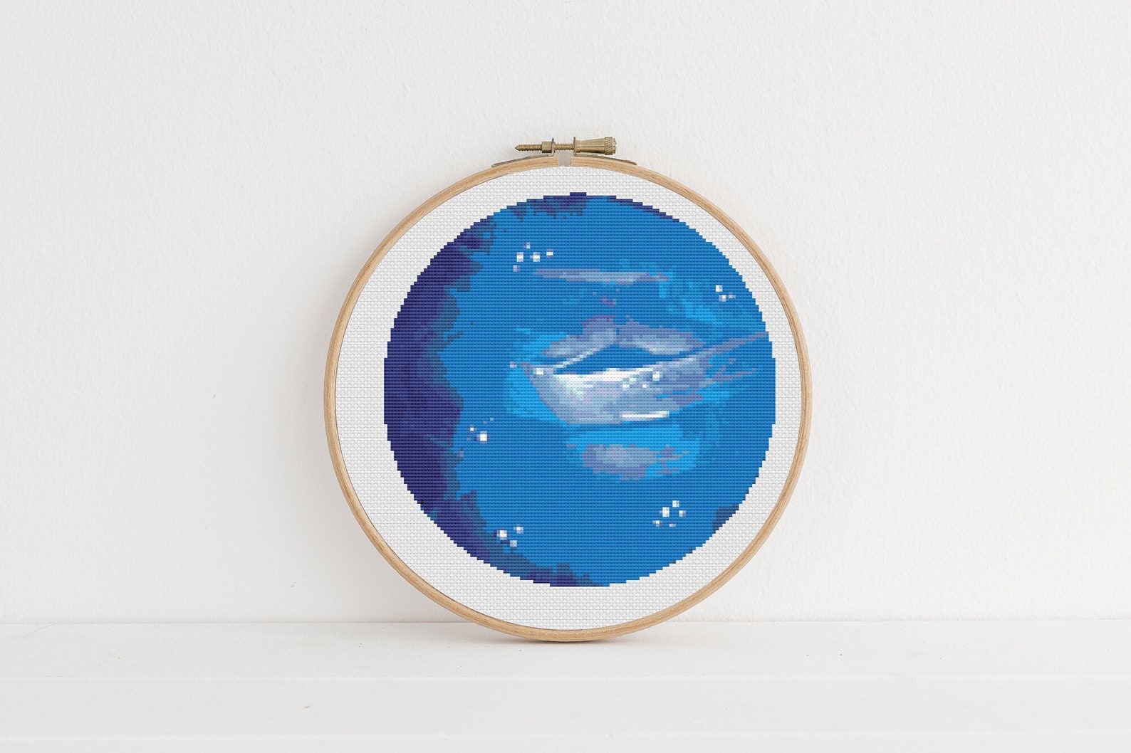 Neptune Cross Stitch Pattern, Instant Download PDF, Planet Art, Modern ...