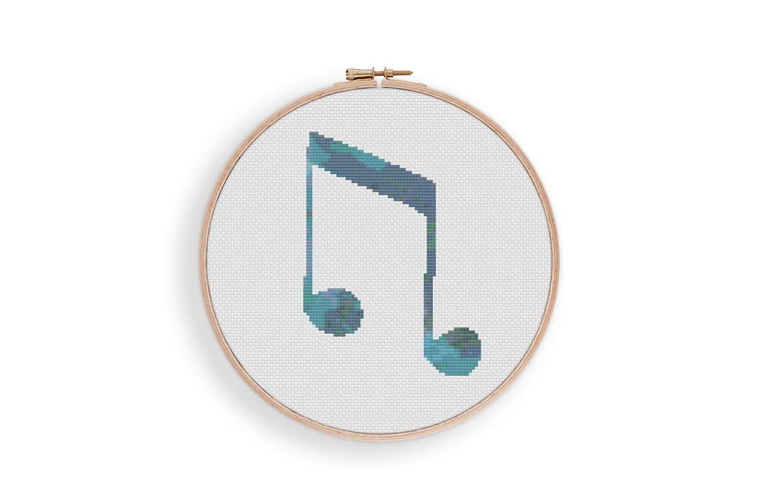 Music Note Cross Stitch, Instant Download Pattern PDF, Modern Stitch ...
