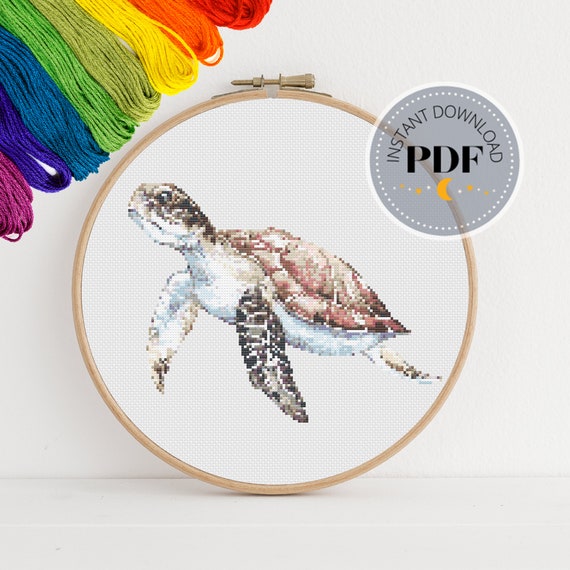 Turtle Cross Stitch Instant Download Pattern PDF Animal X | Etsy