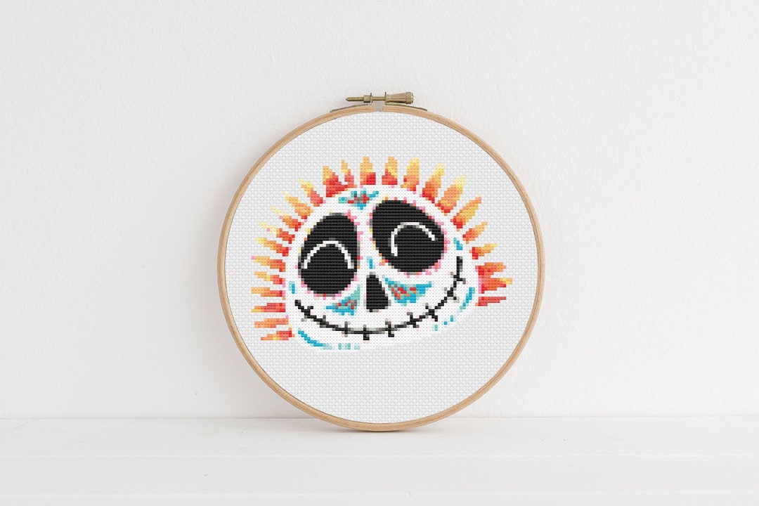 Muertos Skull Cross Stitch, Instant Download PDF Pattern, Counted Cross ...