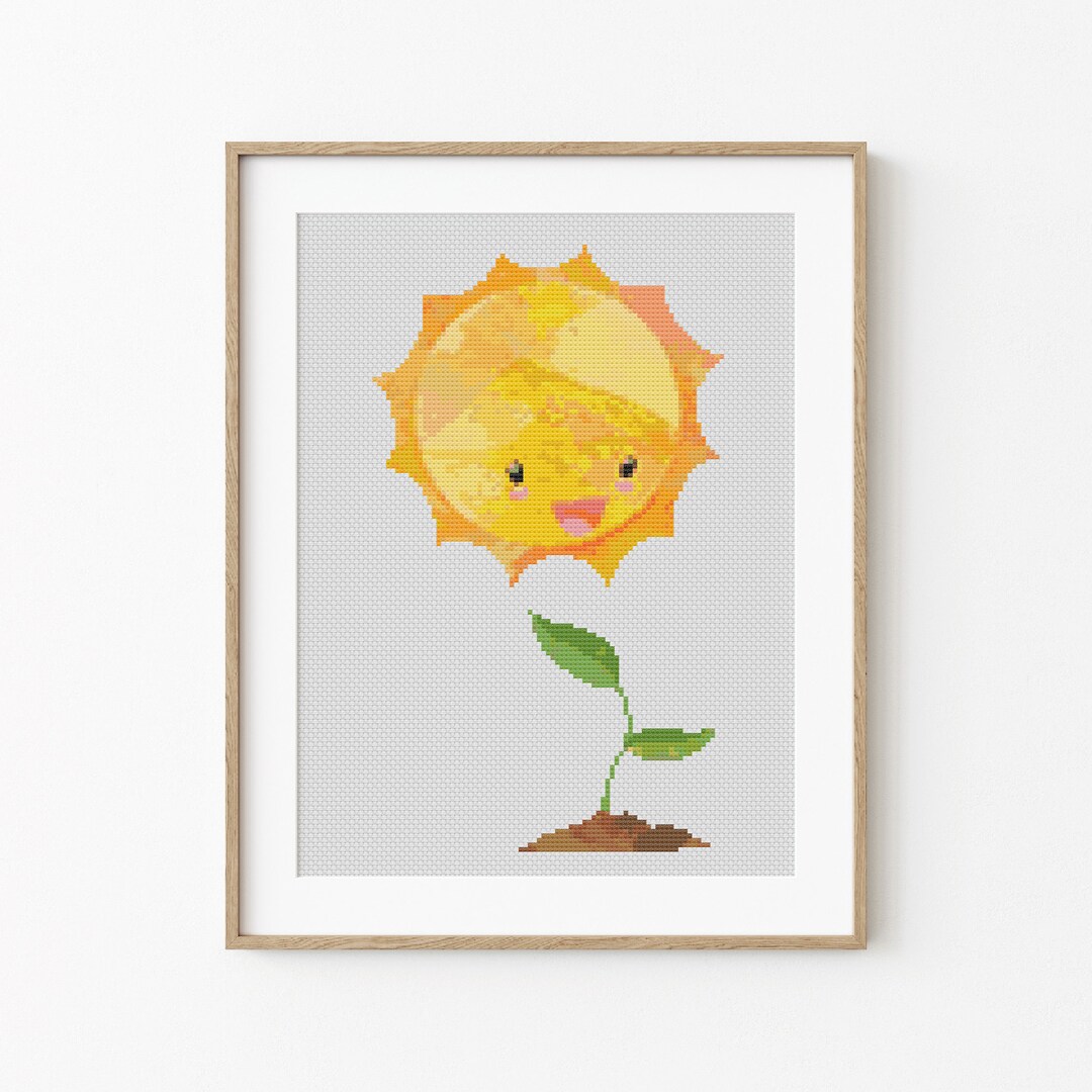 Sun Cross Stitch Pattern, Instant Download PDF, Nursery Decor, Modern ...