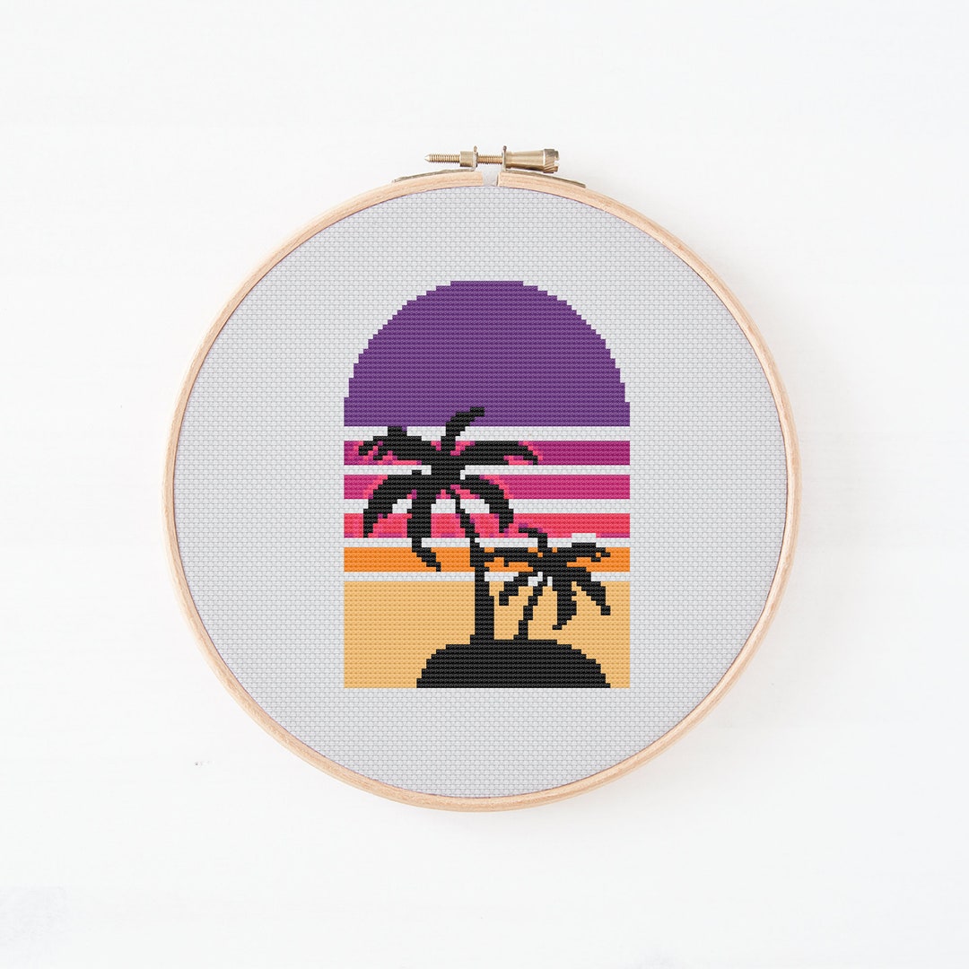 Palm Tree Cross Stitch Pattern Instant Download PDF - Etsy