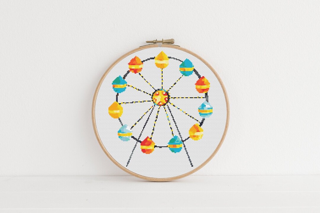 Ferris Wheel Cross Stitch Pattern, Instant Download PDF, Counted Cross ...