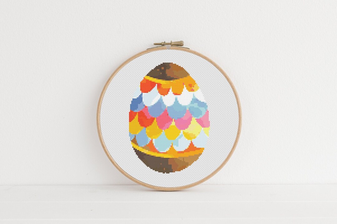 Easter Egg Cross Stitch Pattern, Instant Download PDF, Kid Wall Decor ...