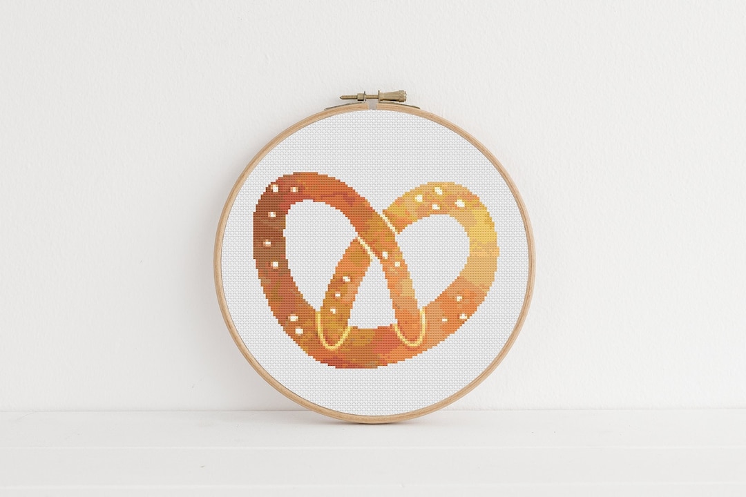 Pretzel Cross Stitch Pattern, Instant Download PDF, Nursery Room Decor ...