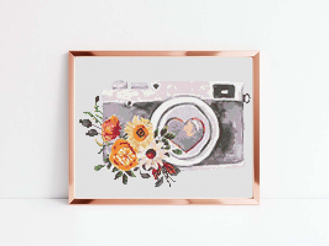 Camera Cross Stitch Pattern, Instant Download PDF Pattern, Cross Stitch ...