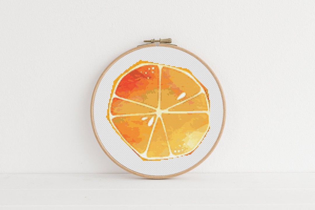 Orange Cross Stitch Pattern, Instant Download PDF, Nursery Room Decor ...