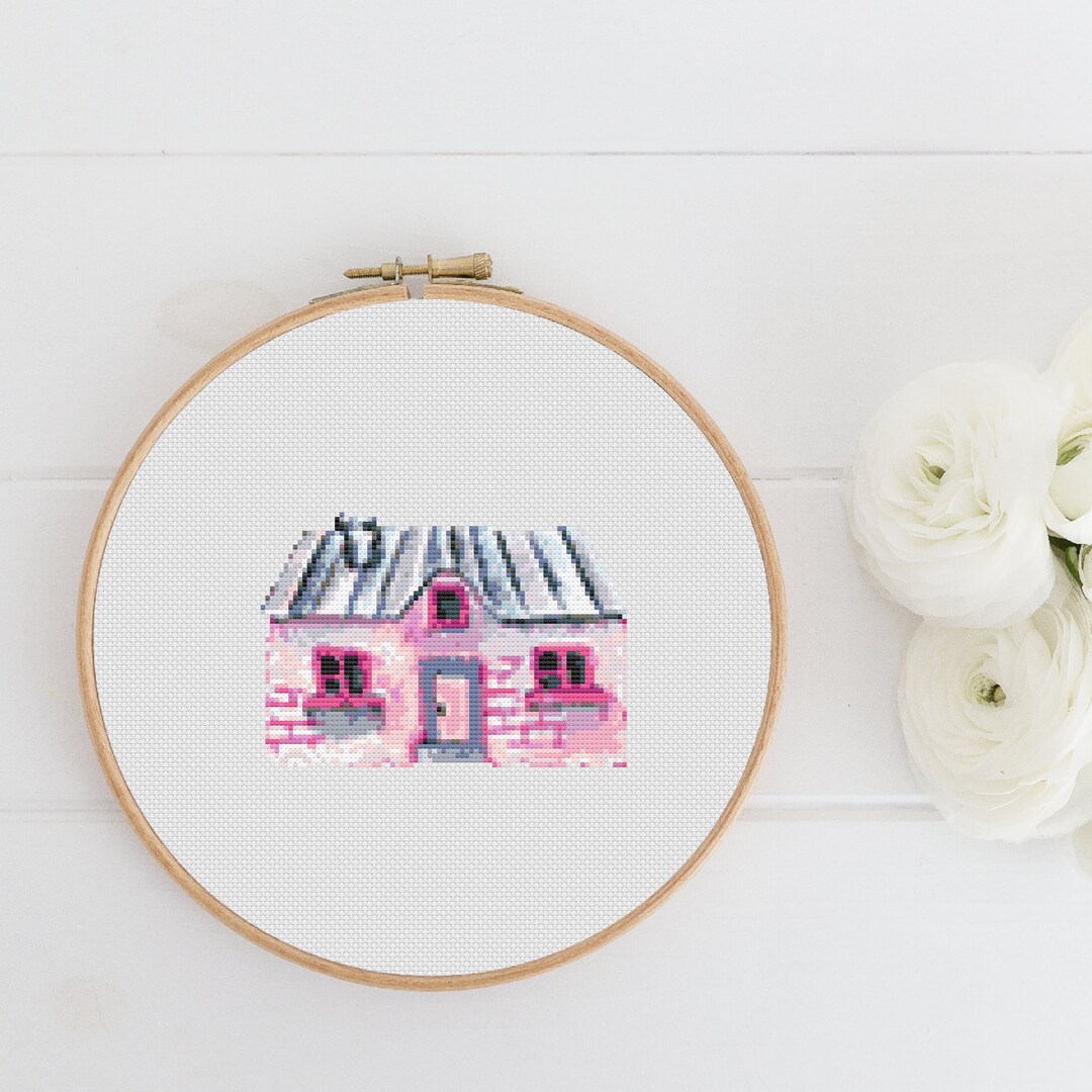 Tiny House Cross Stitch Pattern, Instant Download PDF Pattern, Counted ...