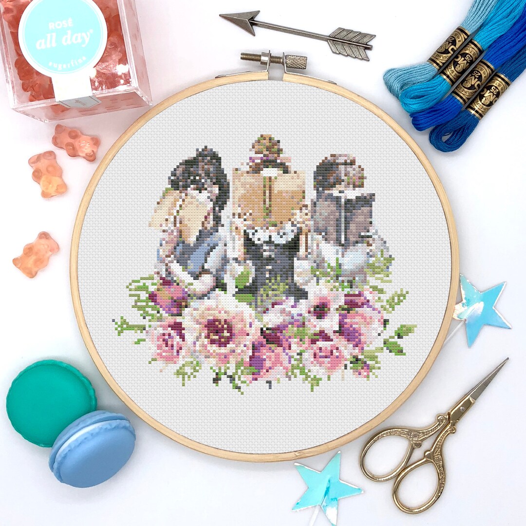 Book Cross Stitch Pattern, Instant Download PDF, Reading Cross Stitch ...