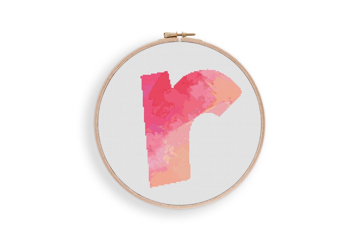 Letter R Cross Stitch, Instant Download Pattern PDF, Modern Stitch ...