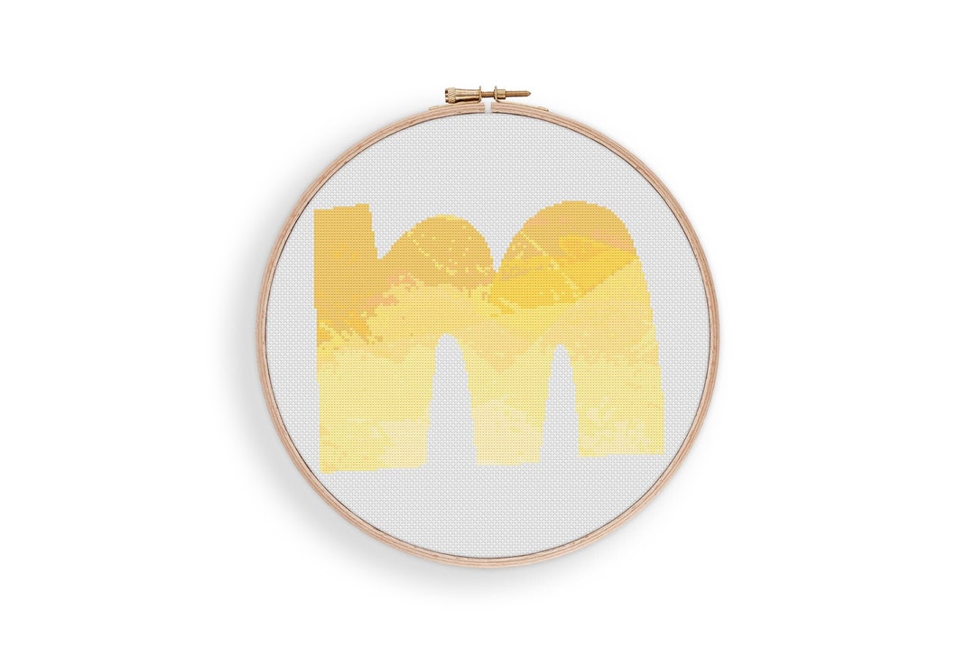 Letter M Cross Stitch, Instant Download Pattern PDF, Modern Stitch ...