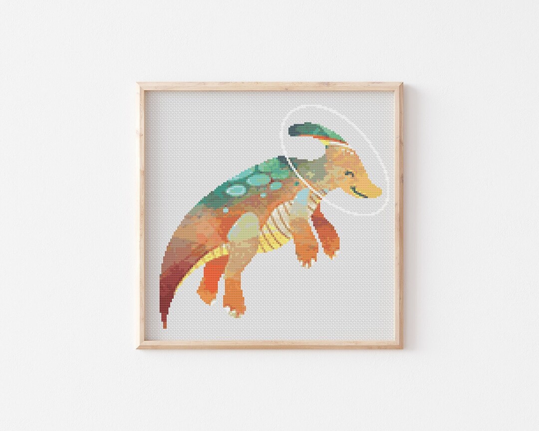 Space Dino Cross Stitch Pattern, Instant Download PDF, Counted Cross ...